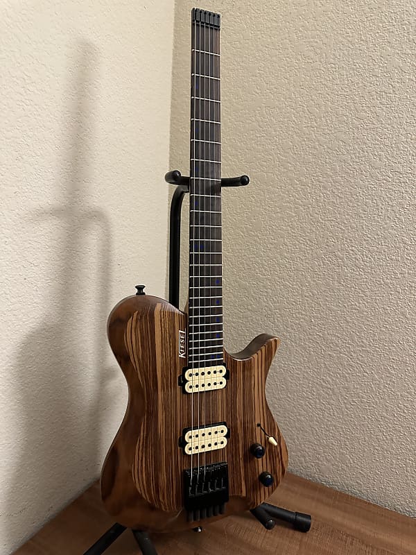 2018 Kiesel Zeus 6 Headless Zebrawood Electric Guitar | Reverb
