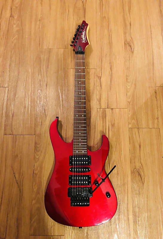 Washburn WG-587V 1999 Red 7-string Floyd Rose Tremolo Made in | Reverb
