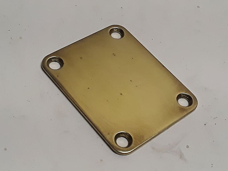 Vintage Neck Plate Solid Brass Strat Tele Schecter Van Nuys | Reverb