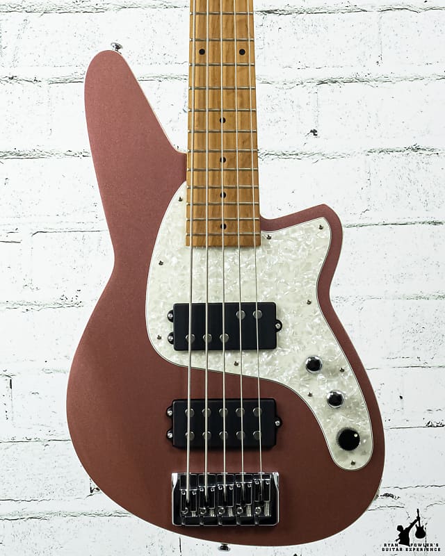 Used Reverend Mercalli Bass 5-string Pink Sparkle w/ Bag | Reverb