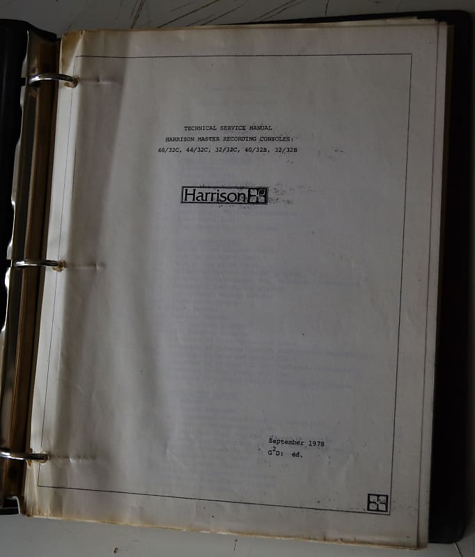 Harrison 4032 Original Recording Console Manual 70's? | Reverb