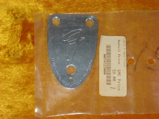 Fender "F" Logo Neck Plate USA for 3-bolt Micro-tilt neck NOS | Reverb