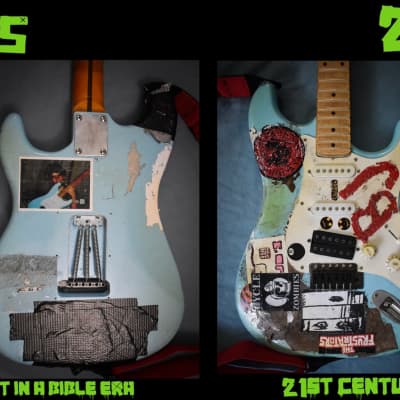 Made To Order Billie Joe Armstrong Blue Guitar Replica Any | Reverb