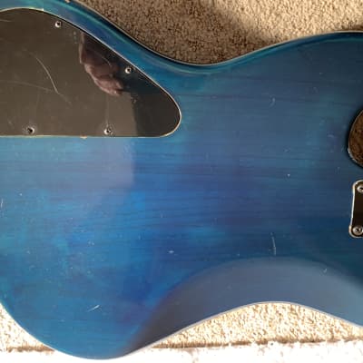 Warmoth blue flamed maple body black esp hardware , custom | Reverb