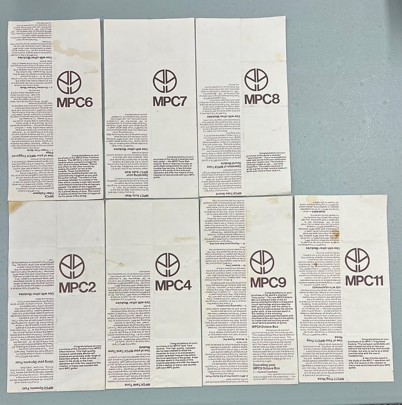 7 Vintage Electra MPC Module instruction sheets - all | Reverb