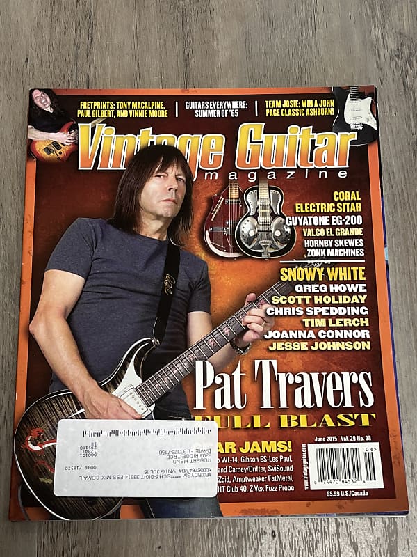 Vintage guitar magazine Pat Travers June 2015 | Reverb