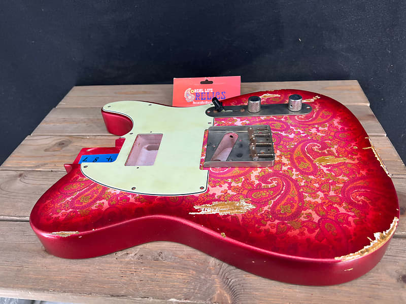 Real Life Relics Custom Class Tele® Body Pink Paisley Red | Reverb