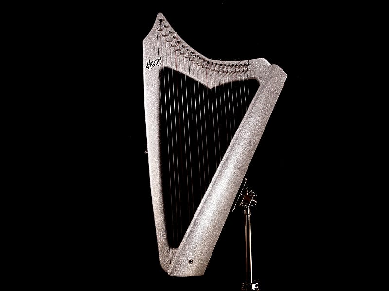 22 String Iris Harpy - Electric-Acoustic Harp - Silver | Reverb