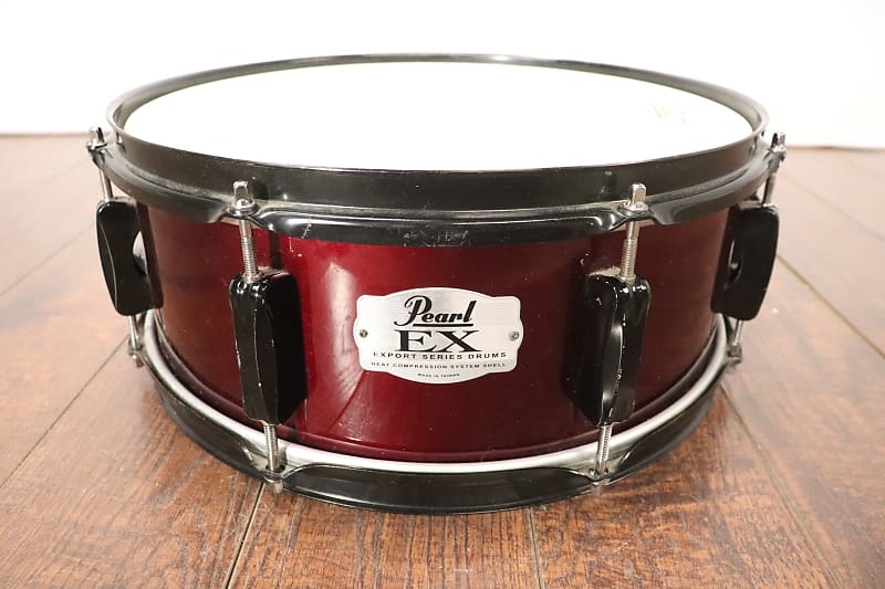 Pearl EX Export 5.5x14" Wood Shell Snare Drum Maroon w/ Black | Reverb