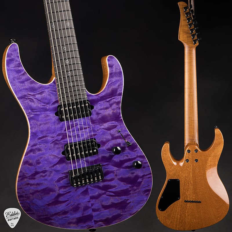 Suhr Modern 7 Quilt Roasted - Trans Purple | Reverb Australia