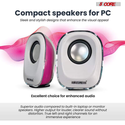 5Core Computer Speakers Pair 10W Combo Power PC Desktop | Reverb