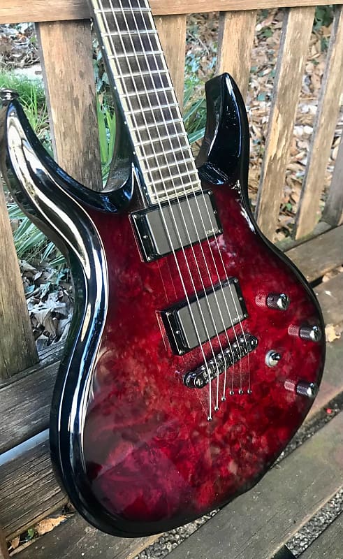 Schecter Devil custom 2009 - Blood red burst | Reverb