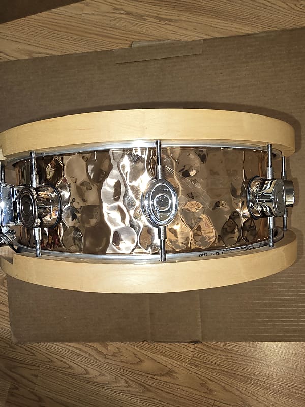 Pacific PDP 5x14" Inch Hammered Copper Snare Wood Hoops | Reverb