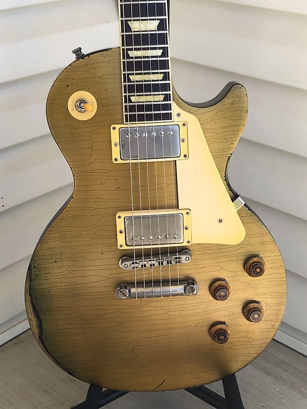 Gibson Les Paul Studio 2018 Heavy Aged Dax&Co. Goldtop Relic | Reverb
