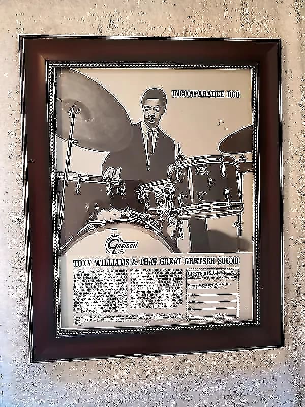 1964 Gretsch Drums Promotional Ad Framed Tony Williams | Reverb Canada
