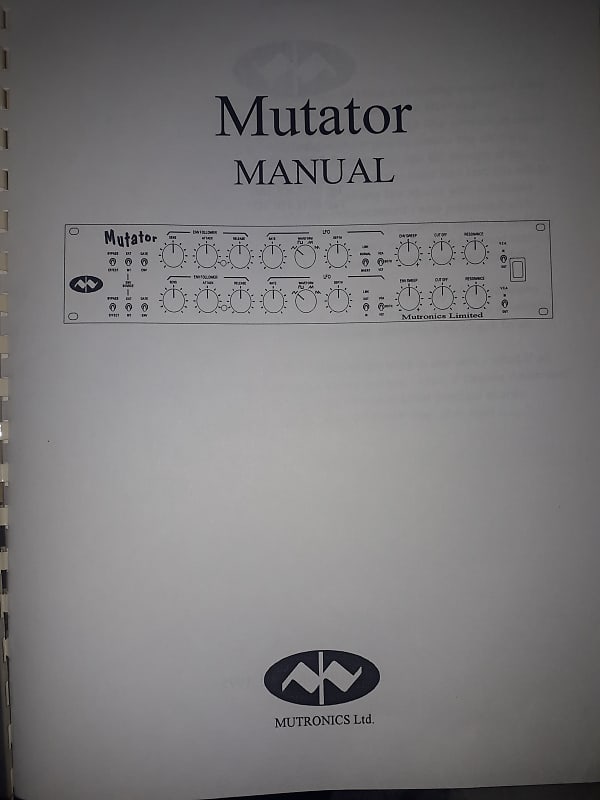 User Manual for Mutronics Mutator 1995 | Reverb