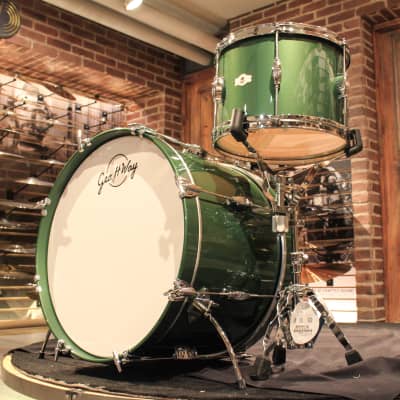George Way ¨Tuxedo¨ Studio Drum Set K Green Gloss Lacquer | Reverb
