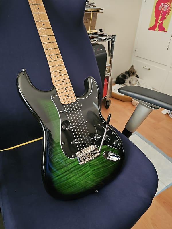 Fender Flame Top Custom Super Strat 2023 - Jade Green | Reverb