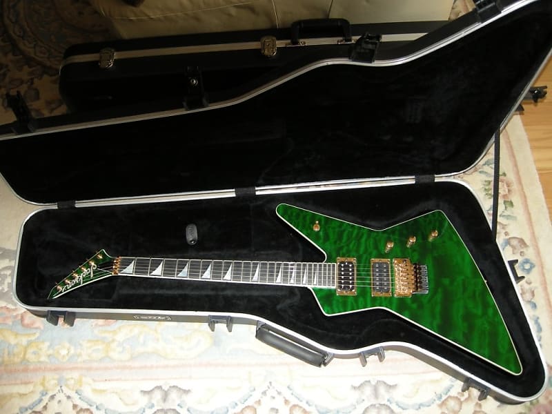 Jackson Explorer 1995-Jade transparent Green gold hardware , | Reverb