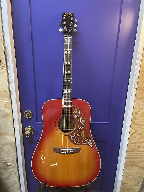 Hondo H-180 “Hummingbird” Dreadnought Acoustic Guitar - 1970s | Reverb