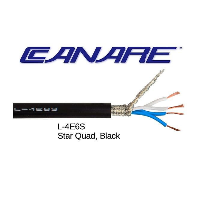 Canare L-4E6S Star Quad Mic Cable, Black - Per 10 foot | Reverb