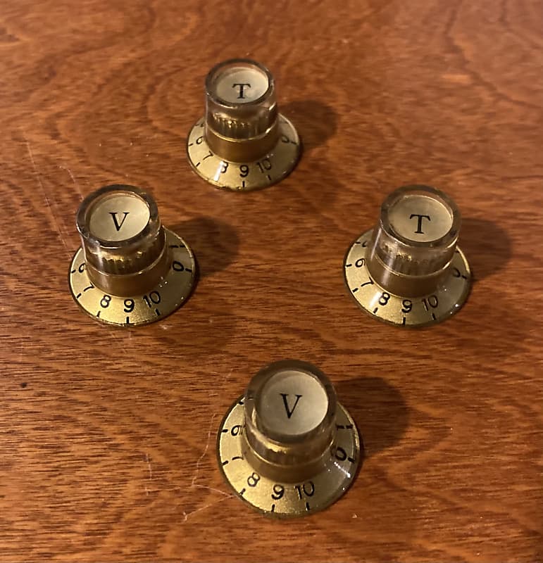 Univox Knobs Teisco Vintage - Gold 2 Volume 2 Tone | Reverb