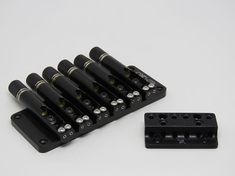 Headless bass bridge 6 strings 18 mm spacing with base plate | Reverb