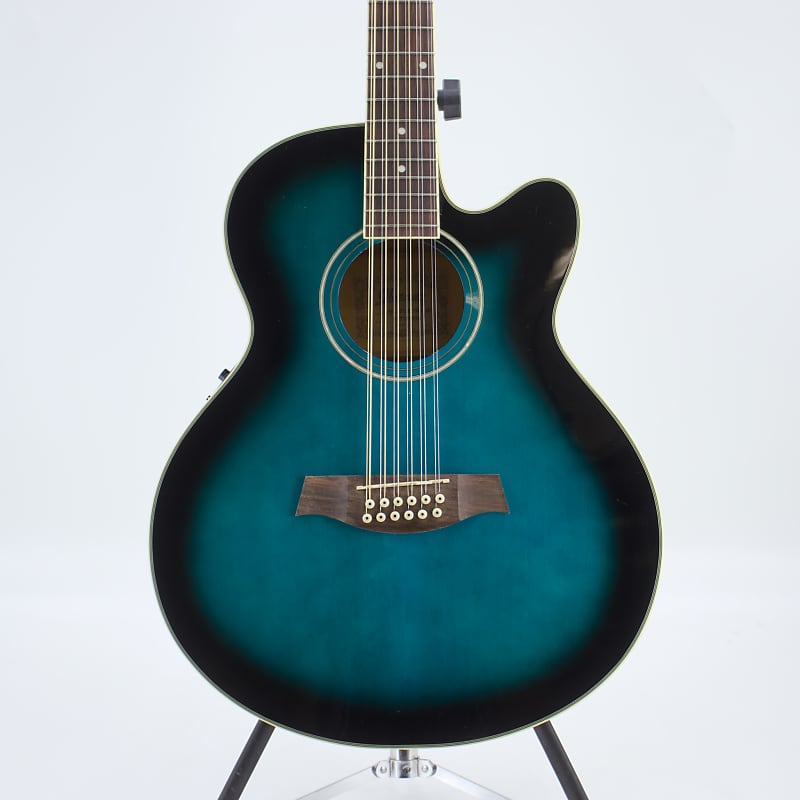 Used Ibanez AEL1512E Blue 12-String Acoustic-Electric Guitar | Reverb