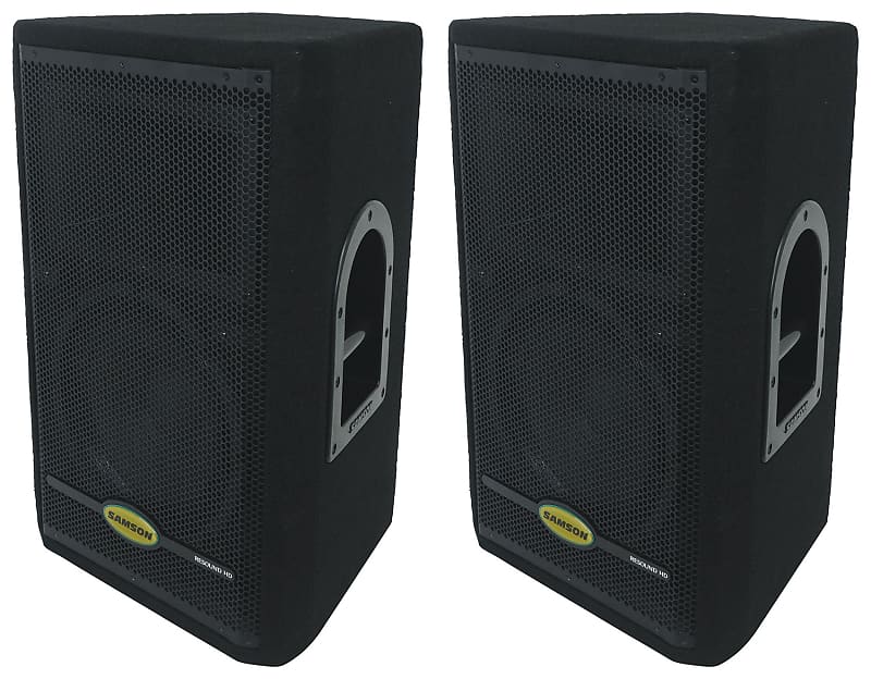 (2) Samson RS10HD 10" 2-Way 300w Wooden Passive PA Speakers | Reverb