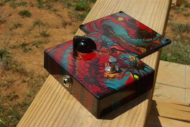 Colorsound inspired Fuzz Box. Handwired, hand swirl painted. | Reverb