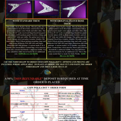 GMW Randy Rhoads Zakk Wylde Flying V 2019 - Polka Dot | Reverb