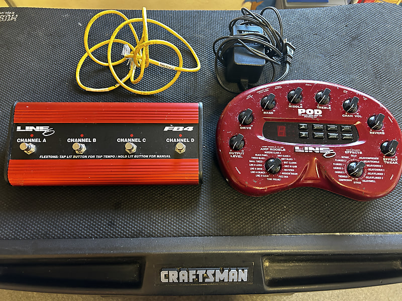 Line 6 POD 2.0 & FB4 Foot Control & Power Supply & Phone Cord | Reverb