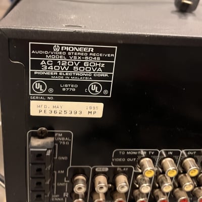 Pioneer VSX-504S Black - 90s | Reverb