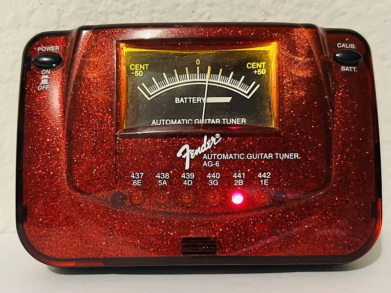 Fender AG-6 Guitar Tuner Vintage Red Sparkle Hands-Free or | Reverb