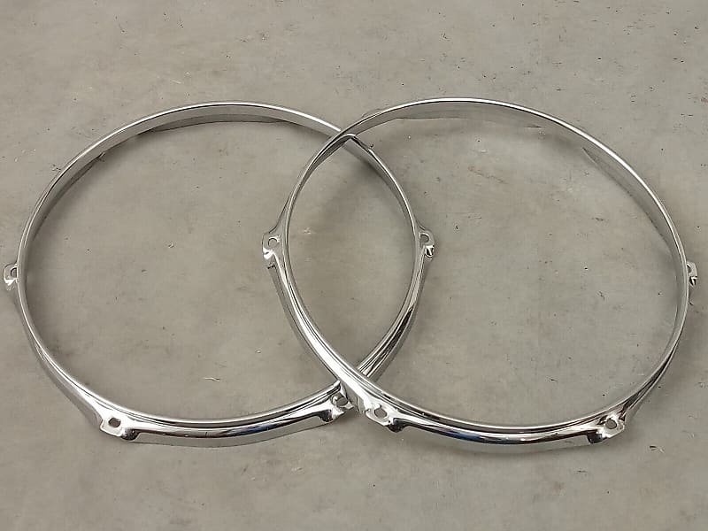 (2) 12" HEAVY DUTY CHROME (6 hole) TOM DRUM RIMS | Reverb