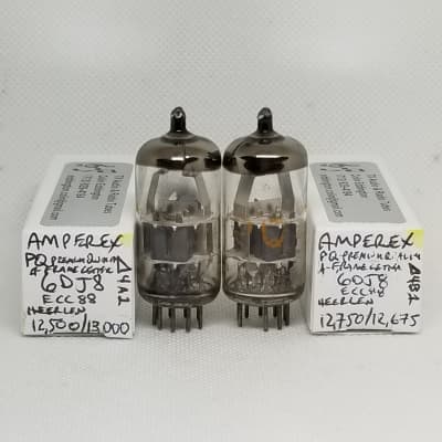 1959 Amperex ECC88 6DJ8 D-Getter Bugle Boy Tubes, Matched | Reverb