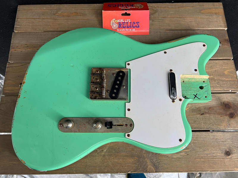 Real Life Relics Fully Loaded Telemaster Body Aged Seafoam | Reverb