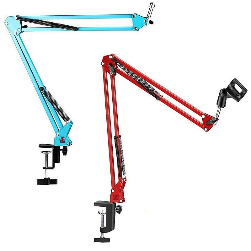 5 Core Microphone Boom Arm Desk Stand Mic Holder Blue and Red | Reverb