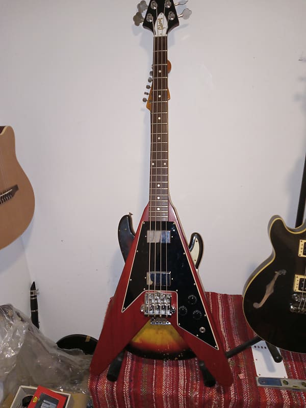 2012 Gibson Flying V Bass Guitar Faded Cherry | Reverb