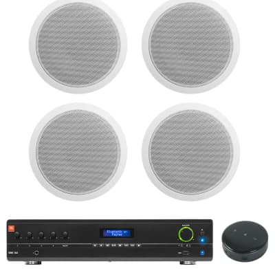 JBL Commercial 70v Amp+Wifi Receiver+4) White 6" Ceiling | Reverb
