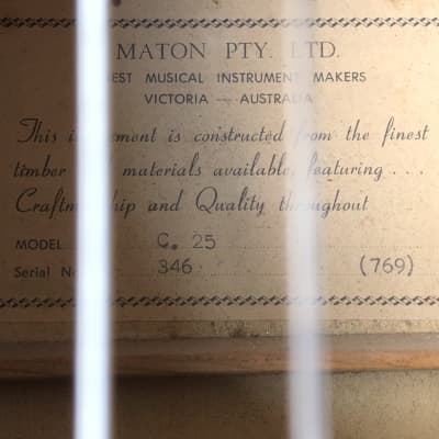Maton C25 Classical 1969 Natural | Reverb