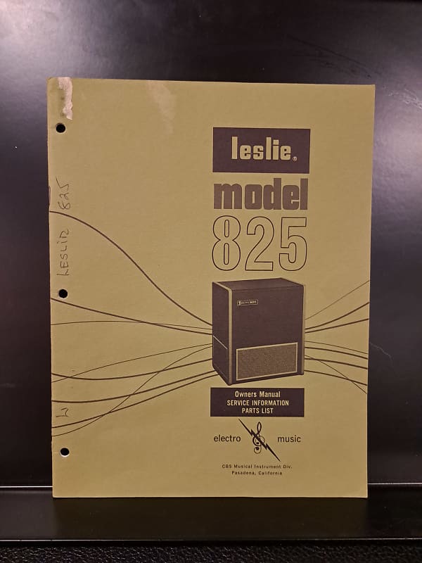 Leslie Model 825 - Original owner's manual, warranty card, | Reverb