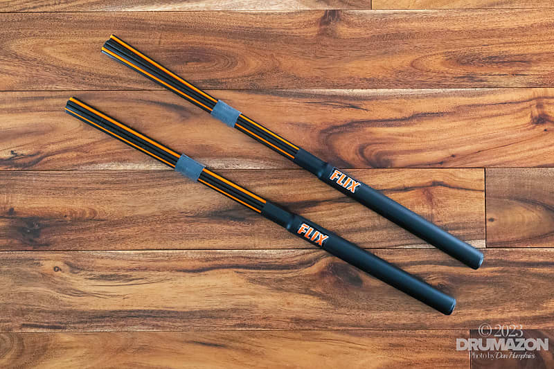 FLIX STICKS HEAVY BLACK & ORANGE FIBER DRUM RODS | Reverb