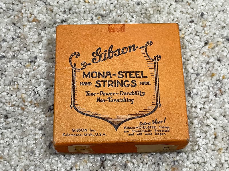 Vintage Gibson Mono-Steel Strings box of strings 1950's | Reverb