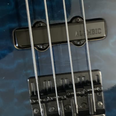 Warmoth blue flamed maple body black esp hardware , | Reverb France