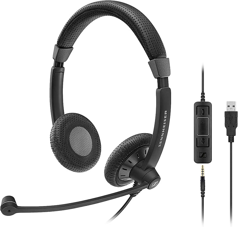 Sennheiser - SC 75 USB MS - Impact Double-Sided Headset with | Reverb