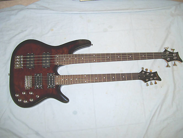 Double neck Guitar and Bass guitar, 4 and 6 string on each | Reverb