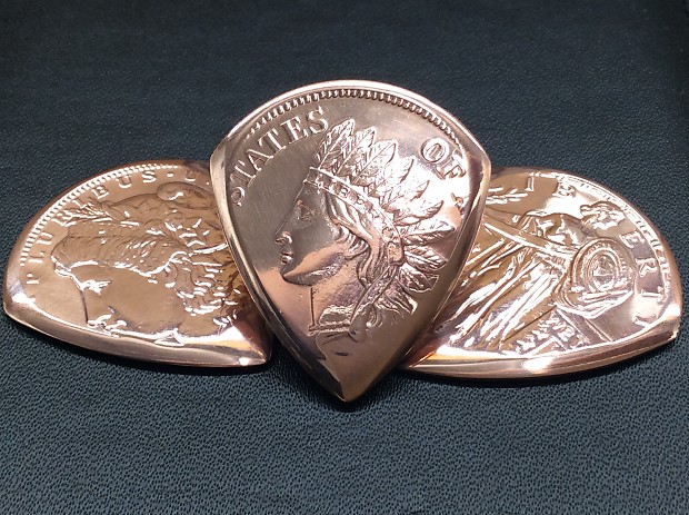 Handmade Coin Plectrum, Pick. Golden State Mint, Indian Head | Reverb