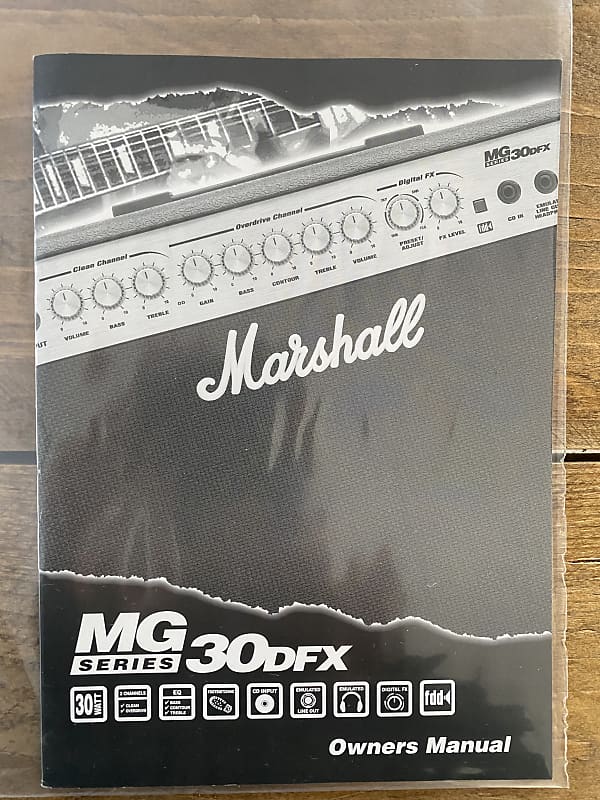 Marshall MG Series 30DFX Owners Manual | Reverb