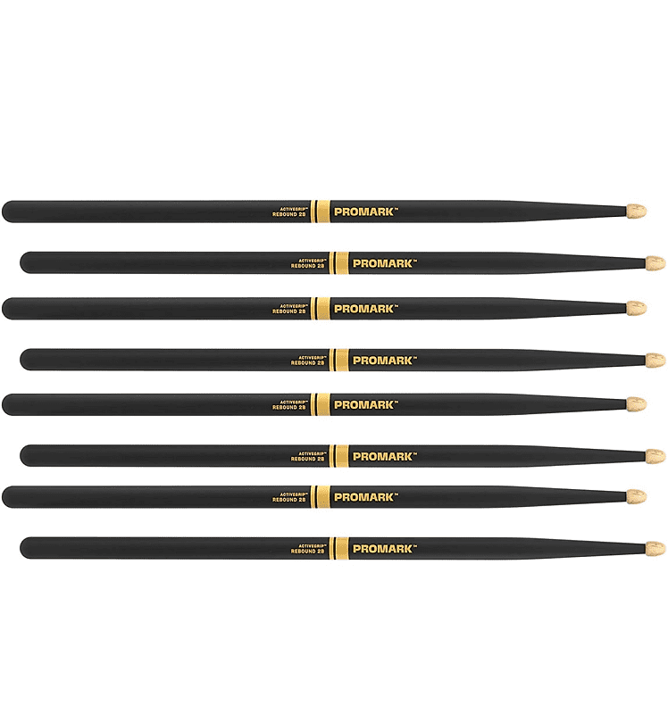 4 PACK Promark Rebound 2B ActiveGrip Acorn Tip Drumsticks | Reverb